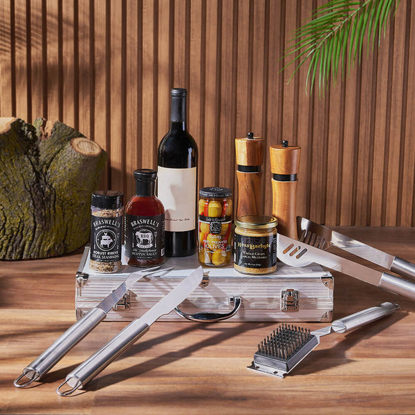 Zesty Barbeque Grill Gift Set with Wine – Wine gift baskets ...